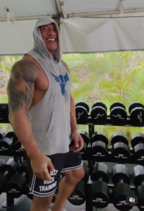The Rock Builds Arm Energy and Measurement With This 'Burning' Bicep ...